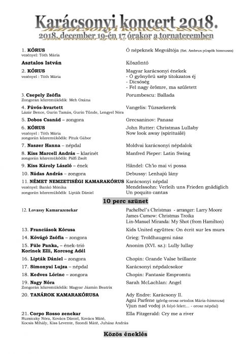 Meghívó a Karácsonyi Koncertre | Lovassy László Gimnázium